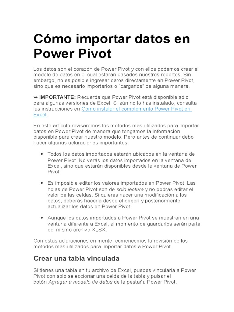Cómo Importar Datos en Power Pivot | PDF | Archivo de computadora ... Cómo Importar Datos en Power Pivot | PDF | Archivo de computadora ...