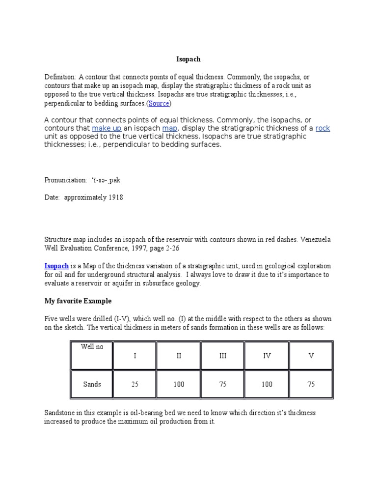 Isopach Map Definition & Example | PDF