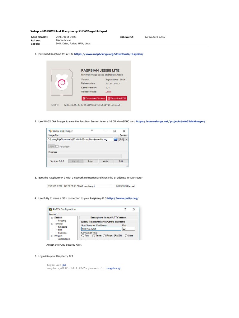 Setup A MMDVM Hotspot 20161212 | PDF | Sudo | Secure Digital