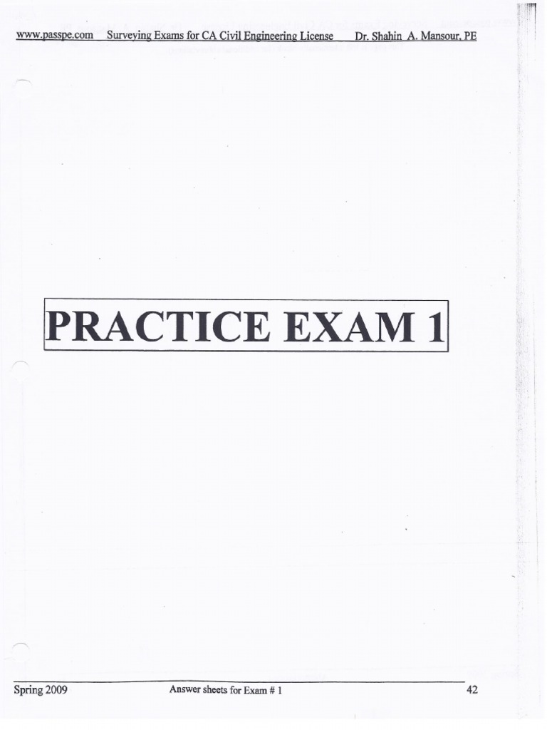 Surveying Exams Part 1 | PDF