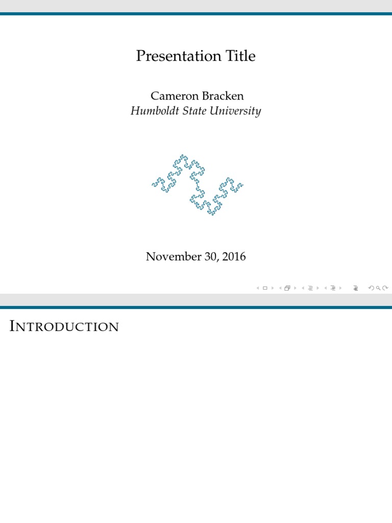 Presentation Title: Cameron Bracken Humboldt State University | PDF