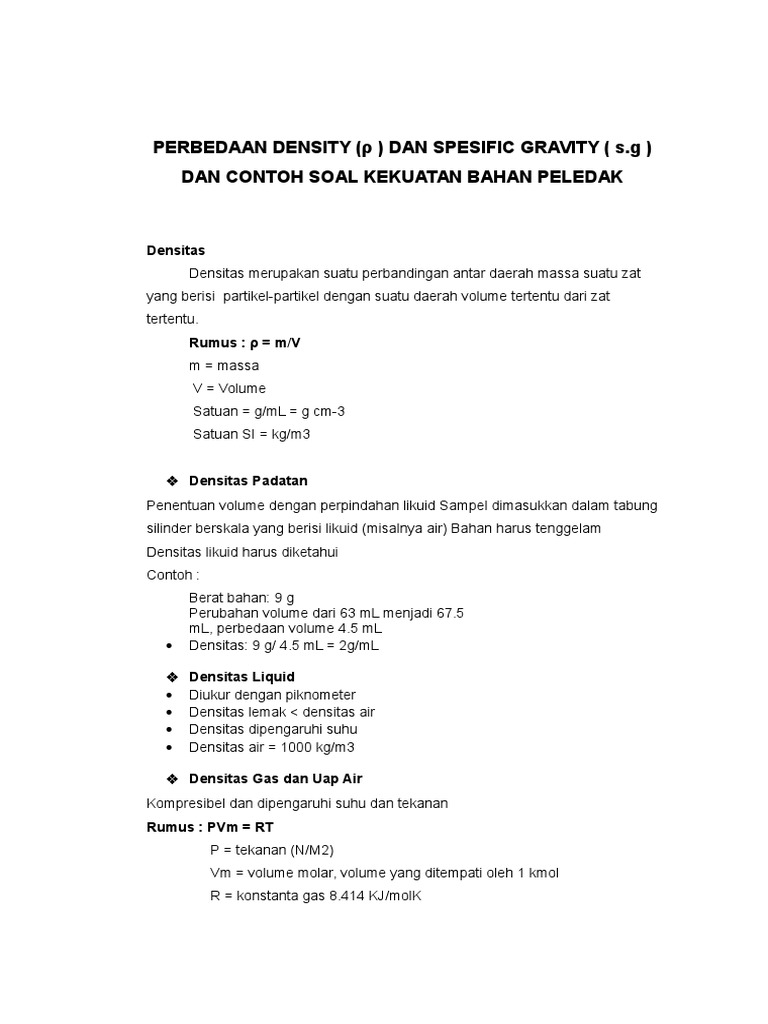 Perbedaan Density | PDF | Sains & Matematika