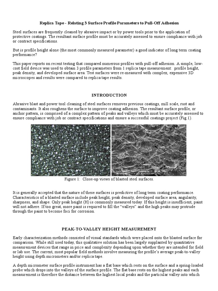 Replica Tape Unlocking Hidden Information | PDF | Surface Roughness ...