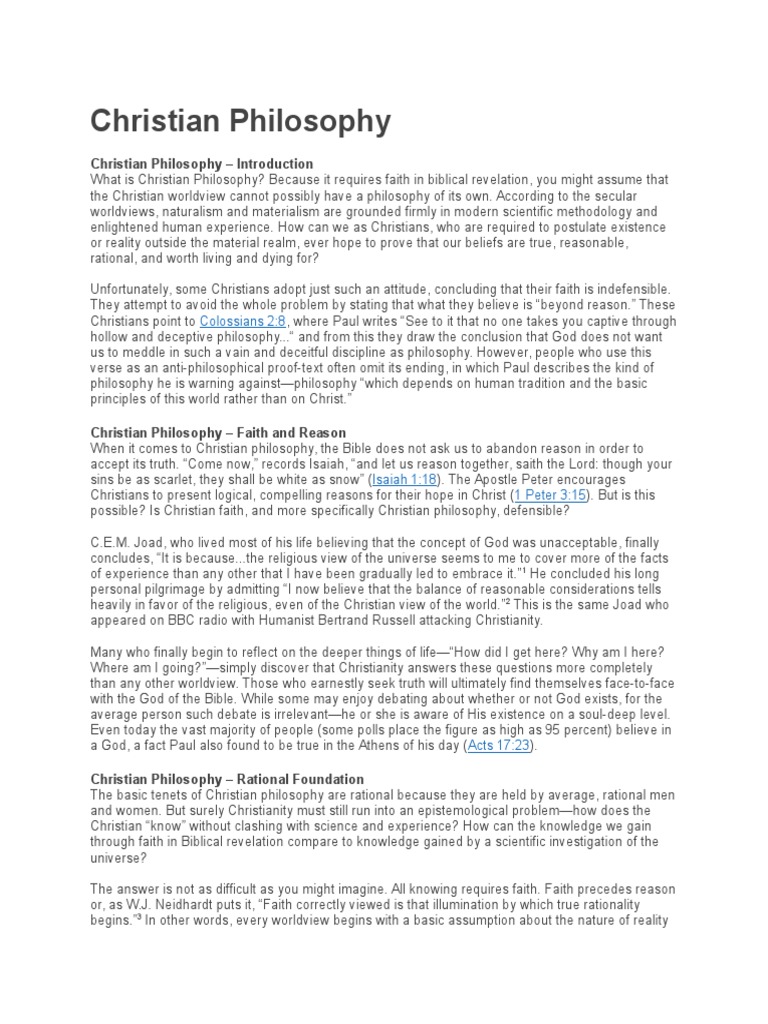 Foundations of Christian Philosophy | PDF | Naturalism (Philosophy) | Faith