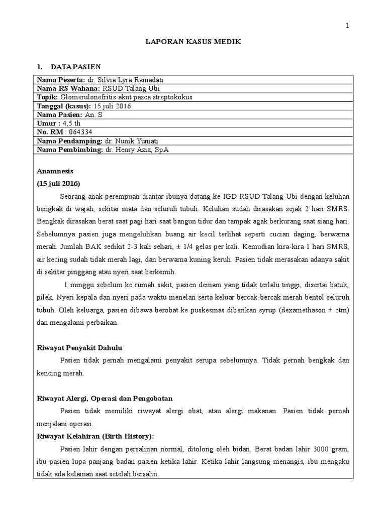 Laporan Kasus GNAPS | PDF