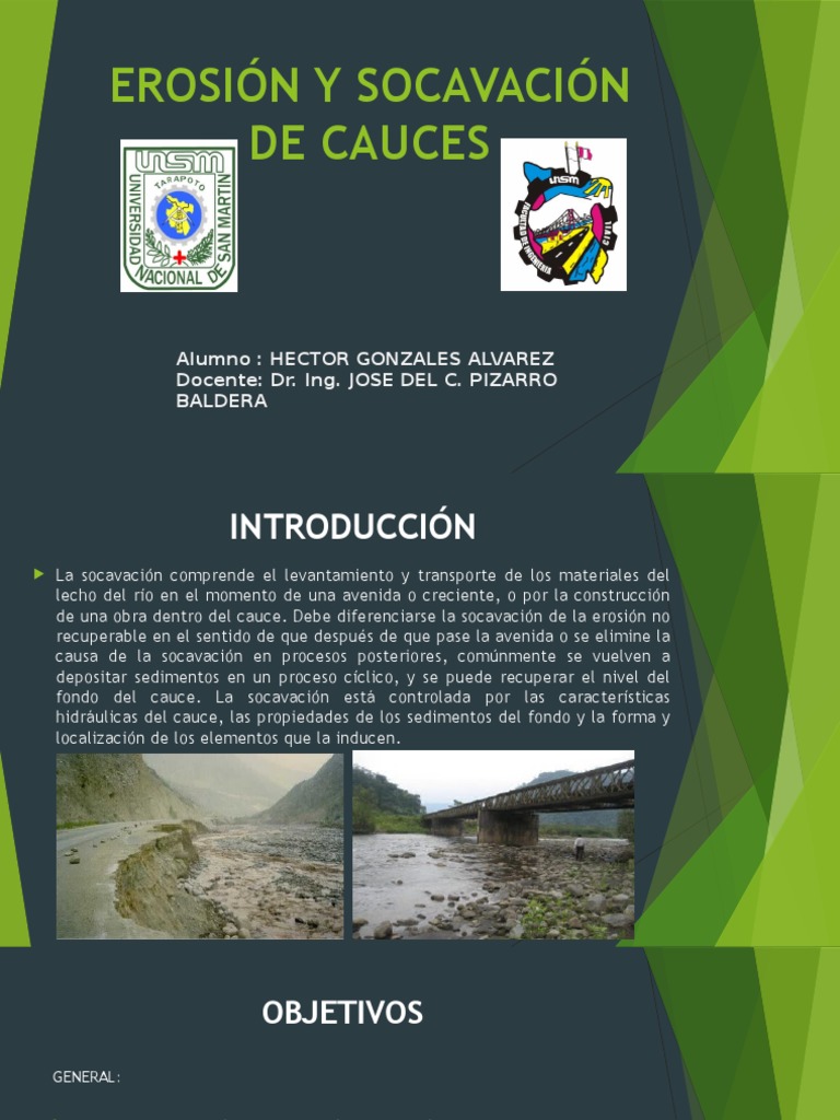 Erosión y Socavación en Cauces Fluviales | PDF | Suelo | Pendiente