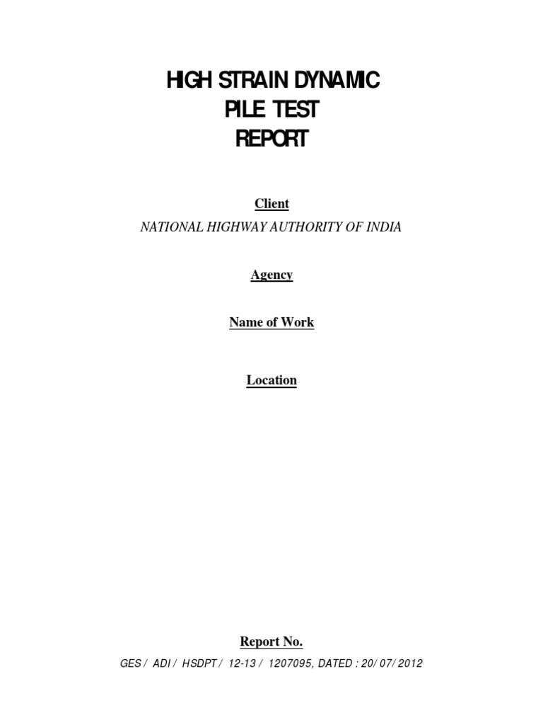 Sample Report - Pile Dynamic | PDF | Software Release Life Cycle | Deep ...