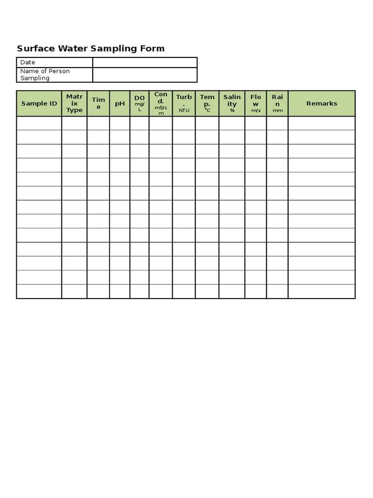 Form Pemantauan Parameter Fisik Air | PDF | Science & Mathematics