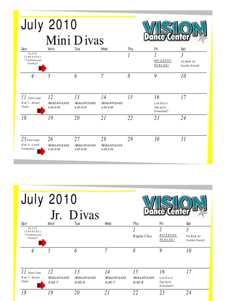 July Calendars 2010 | PDF