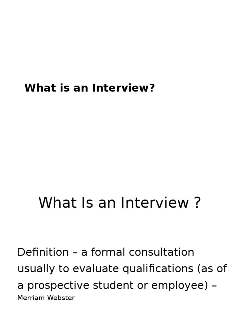 What Is An Interview | PDF