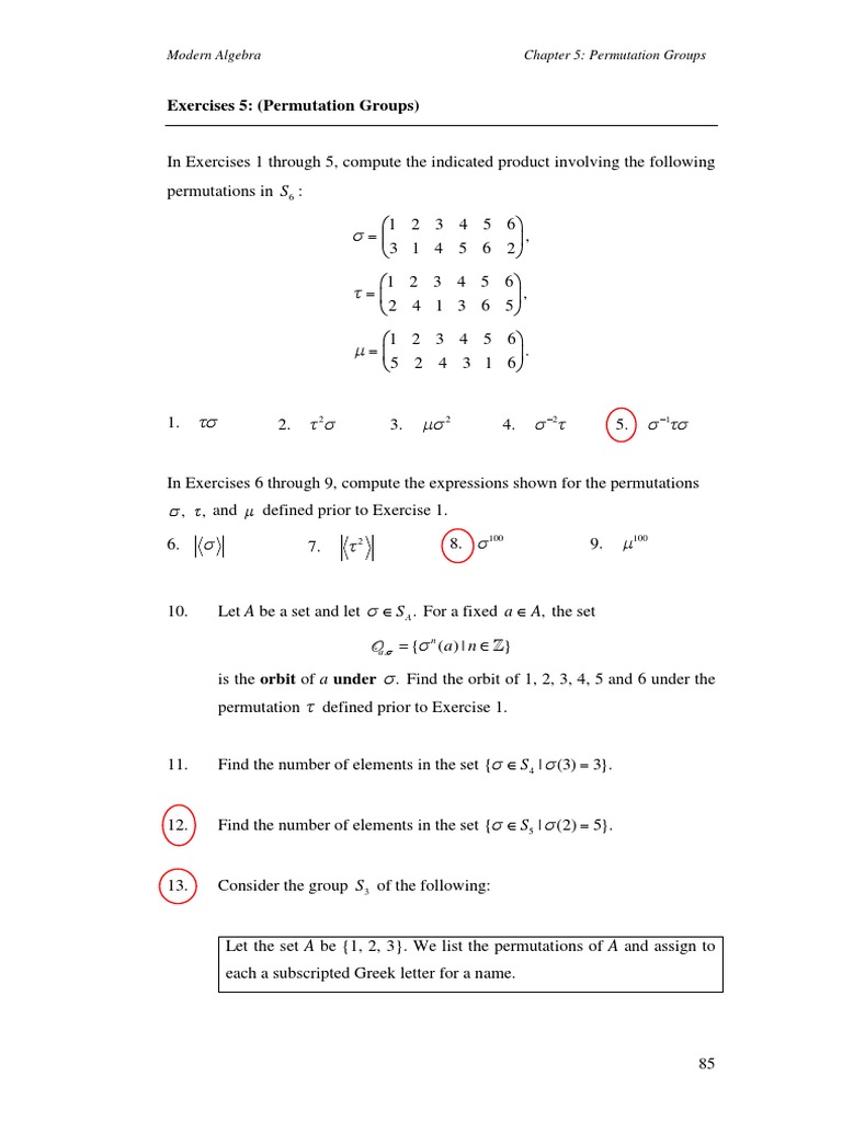 Chapter 5 - Permutation Groups PDF | PDF | Permutation | Combinatorics