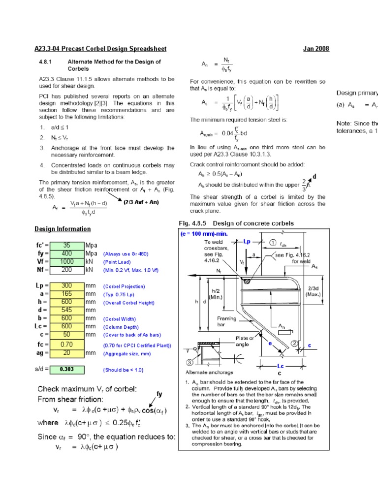 Precast Corbel Design Guide | PDF | Technology & Engineering