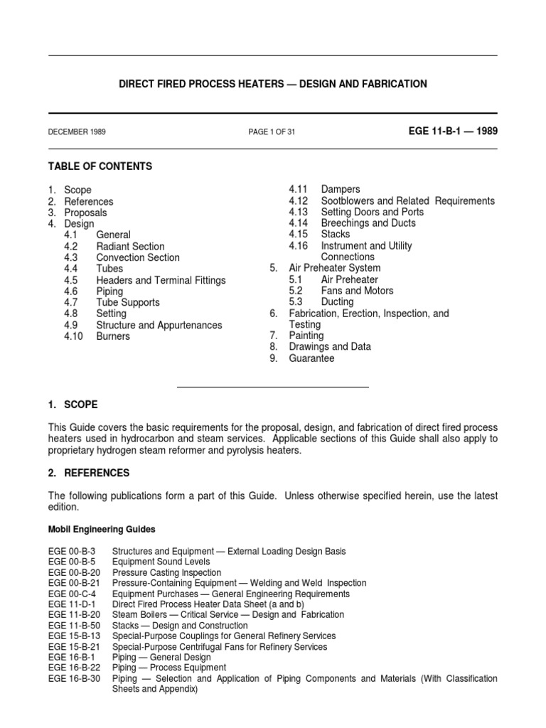 Direct Fired Process Heaters - Design and Fabrication | PDF | Pipe ...
