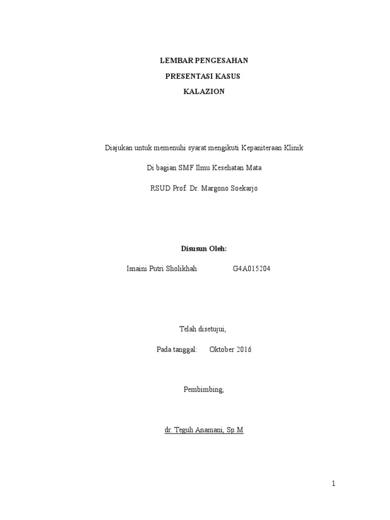 Diagnosis dan Terapi Kalazion Anak | PDF | Kesehatan Holistik
