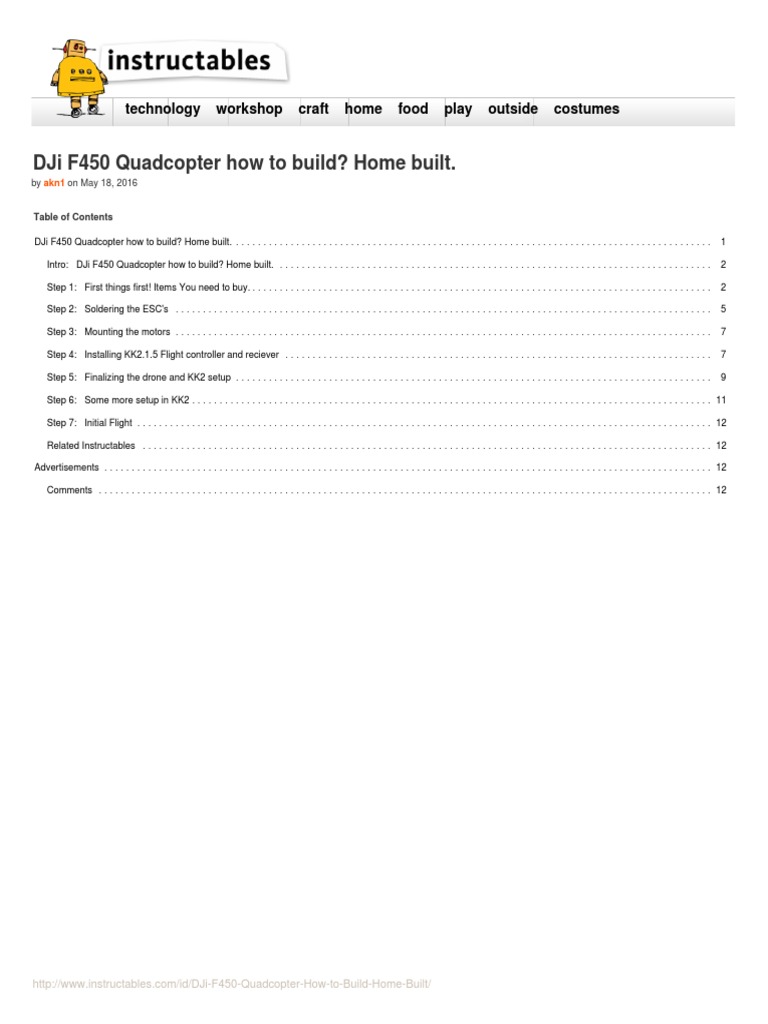 Build a DJi F450 Quadcopter Guide | PDF | Electrical Connector ...