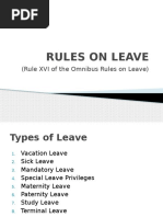 CSC Omnibus Leave Rules Overview | PDF | Sick Leave | Leave Of Absence