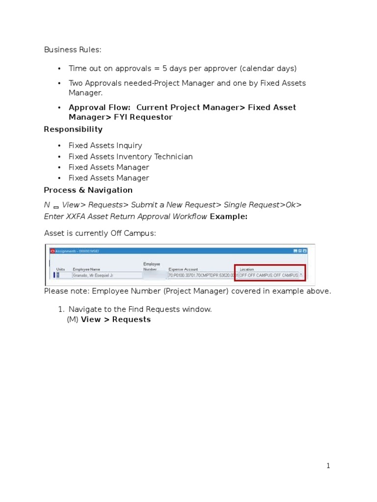 R12 Asset Return Approval Workflow | PDF