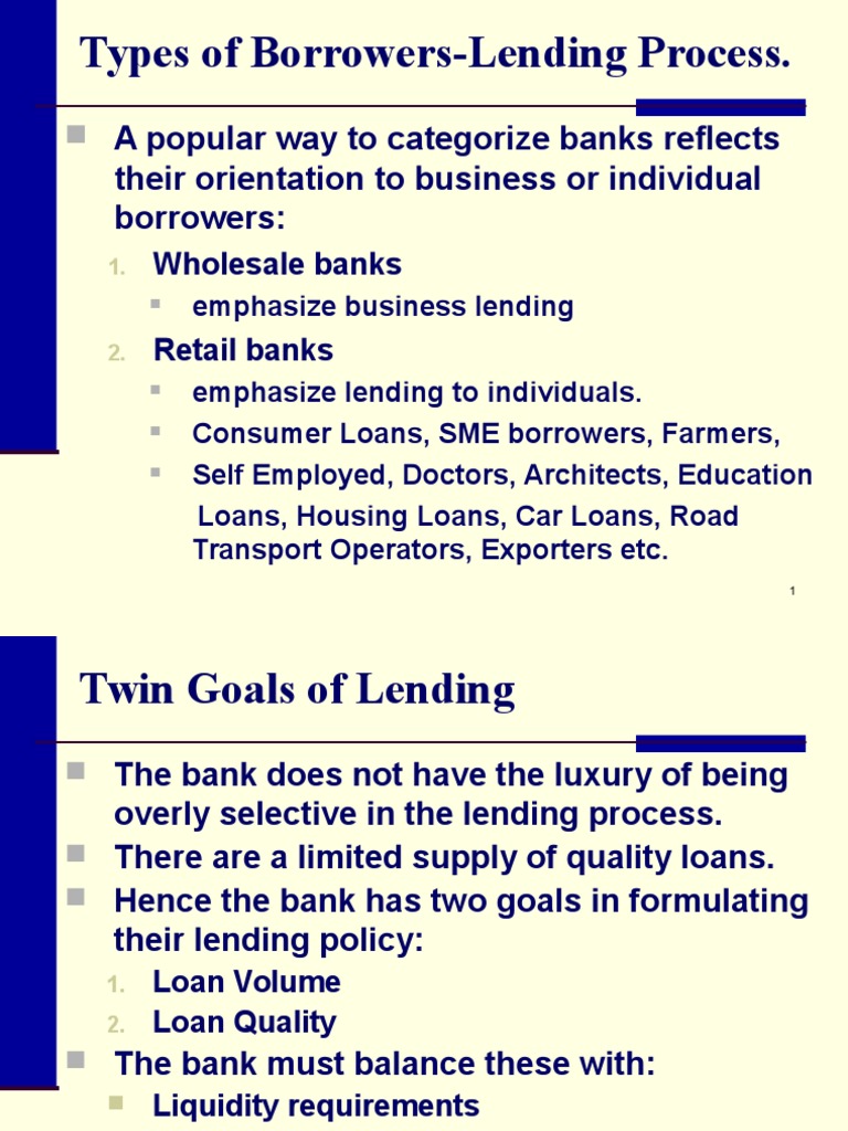 Types of Borrowers-Lending Process | PDF | Loans | Credit (Finance)