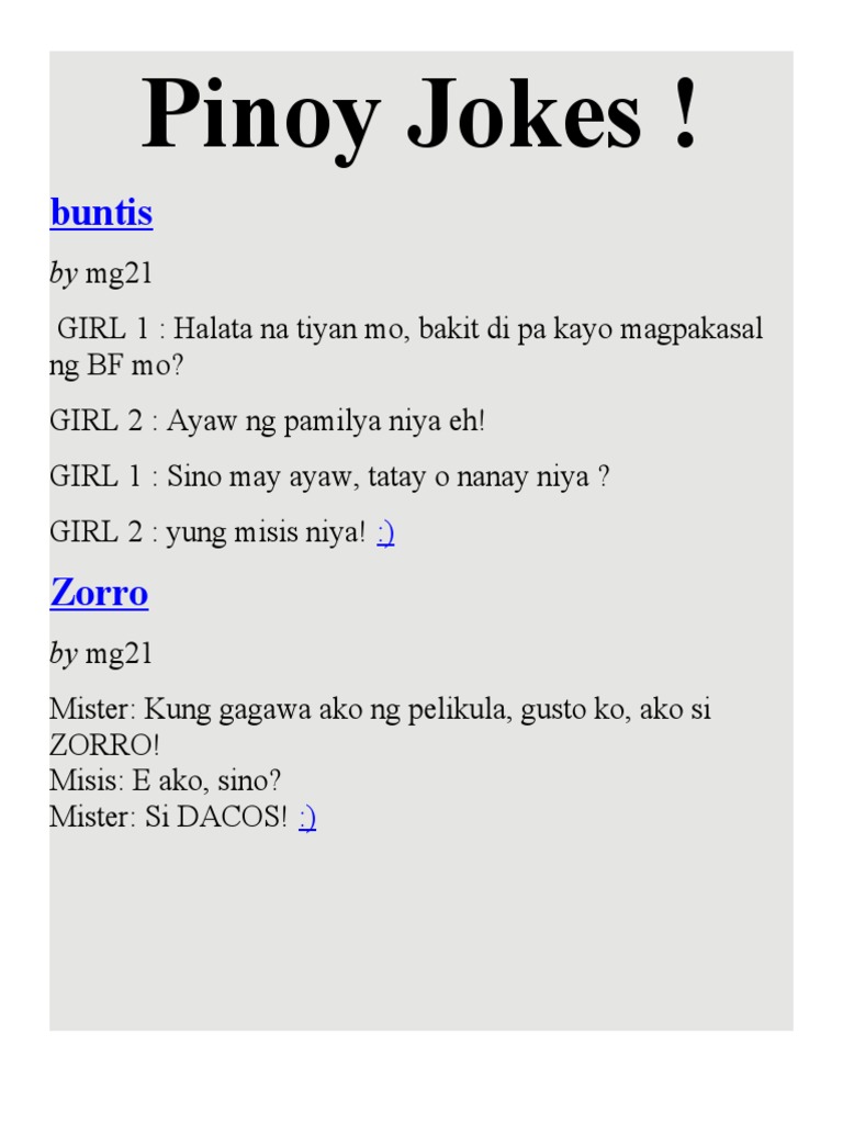 New Pinoy Jokes Filipino