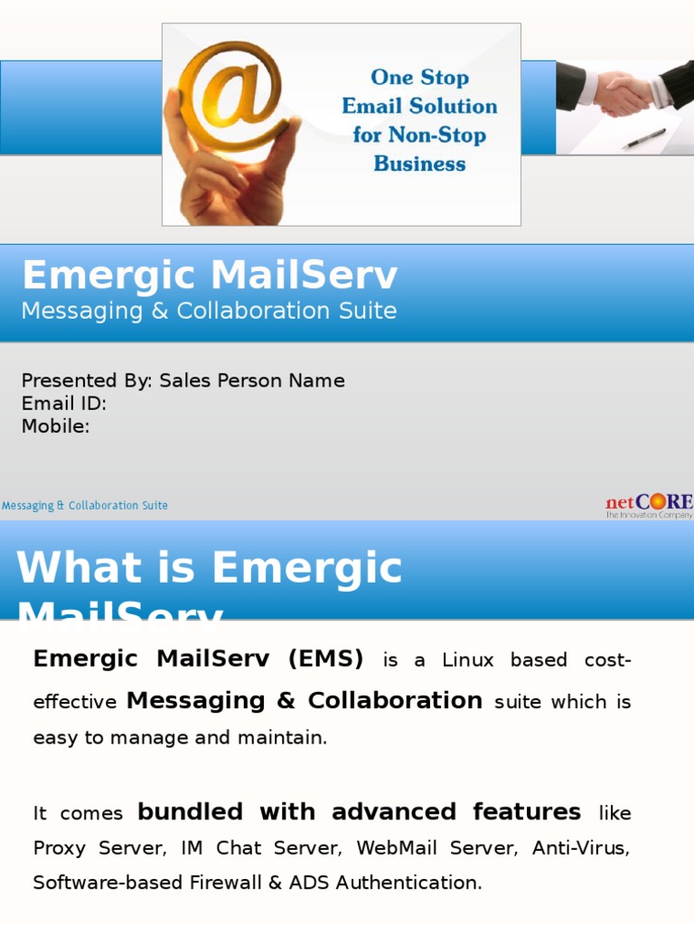 Emergic Mailserv: Messaging & Collaboration Suite | PDF | Email | Proxy ...