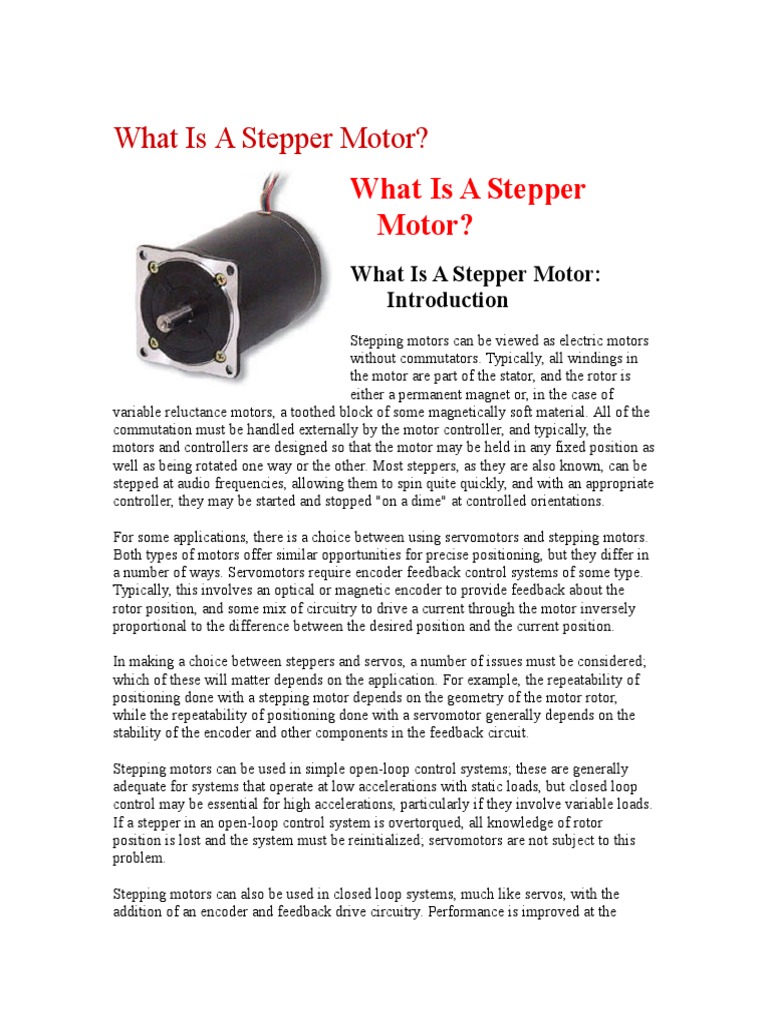 What Is A Stepper Motor | PDF | Electrical Equipment | Machines