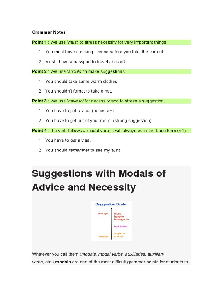 Modals For Necessty and Recommendations | PDF | Modal Logic | Verb