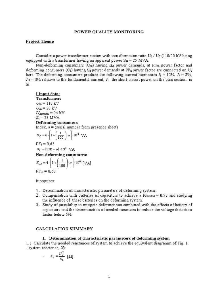 Power Quality Monitoring Project Theme | PDF | Ac Power | Transformer