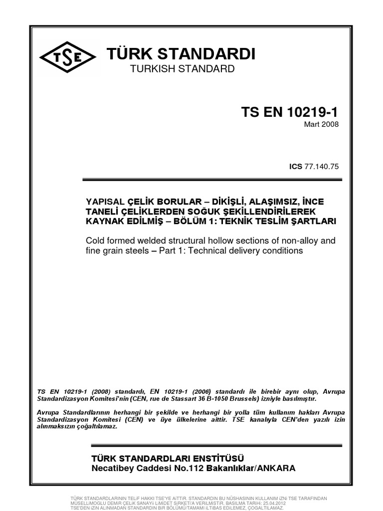 TS EN 10219-1