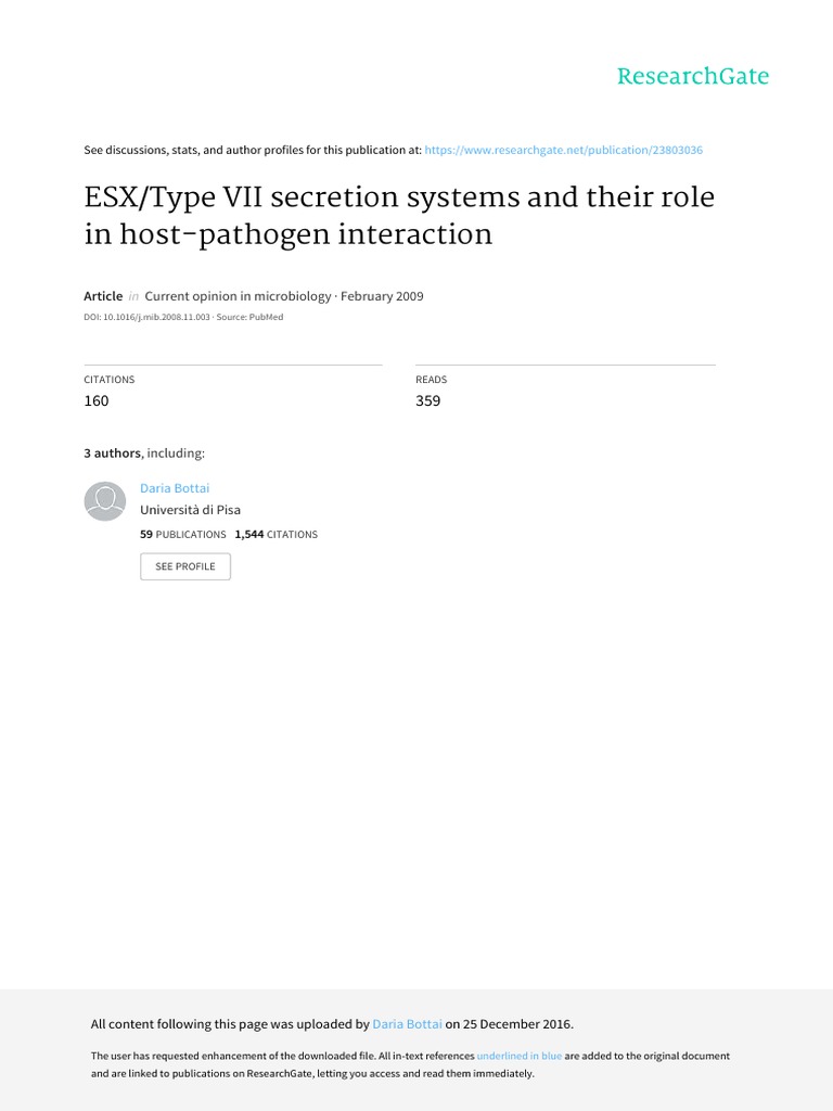 ESX/Type VII Secretion Systems and Their Role in Host-Pathogen ...