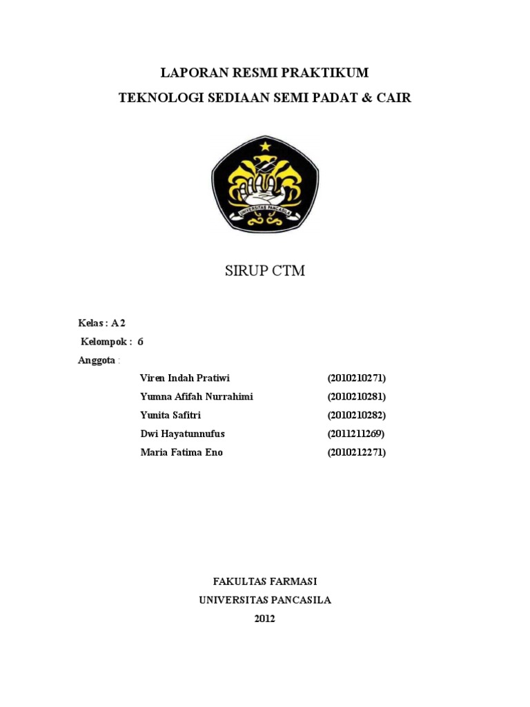 Laporan Resmi Sirup CTM Kel A2 6 | PDF
