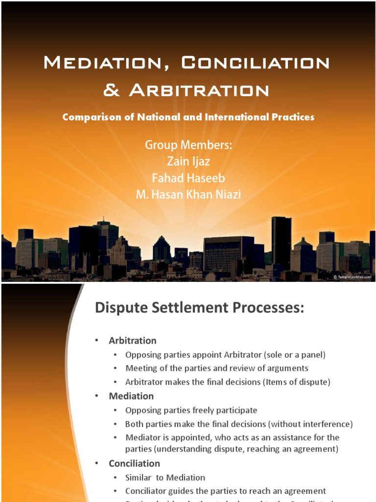 Mediation, Conciliation, and Arbitration Guide | PDF | Arbitral Tribunal | Settlement (Litigation)