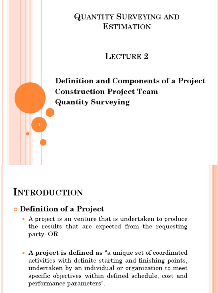 Definition and Components of A Project Construction Project Team ...