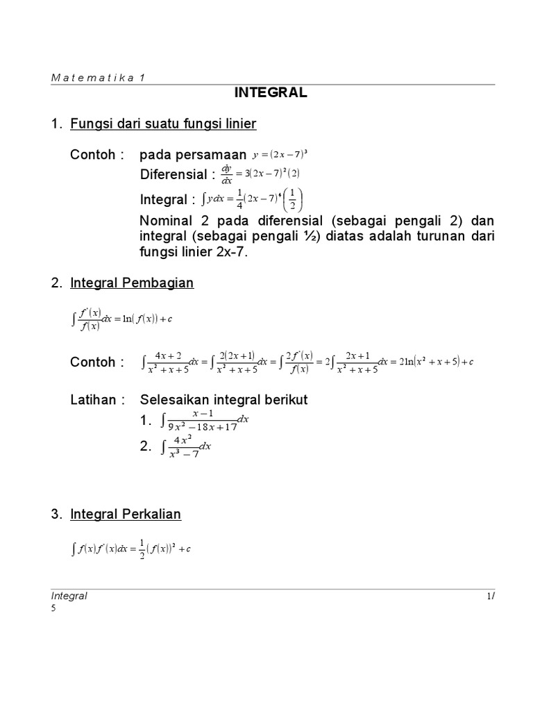 Integral | PDF | Metode & Bahan Ajar