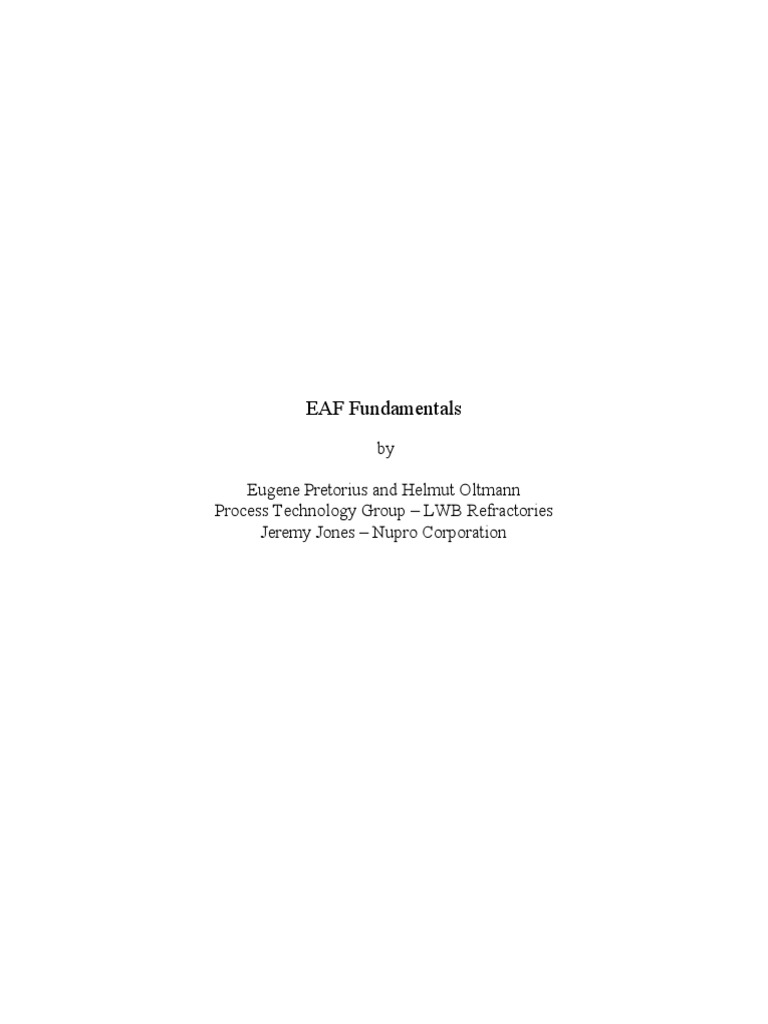 Fundamentals of The EAF Process | PDF