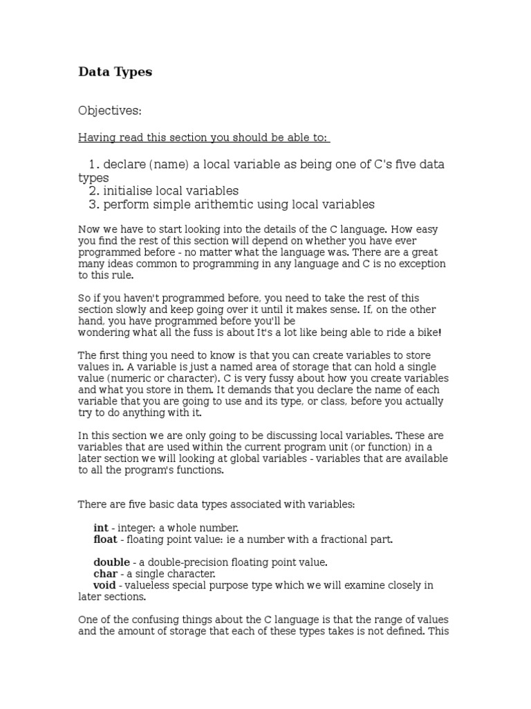 Data Types | PDF | Data Type | Integer (Computer Science)