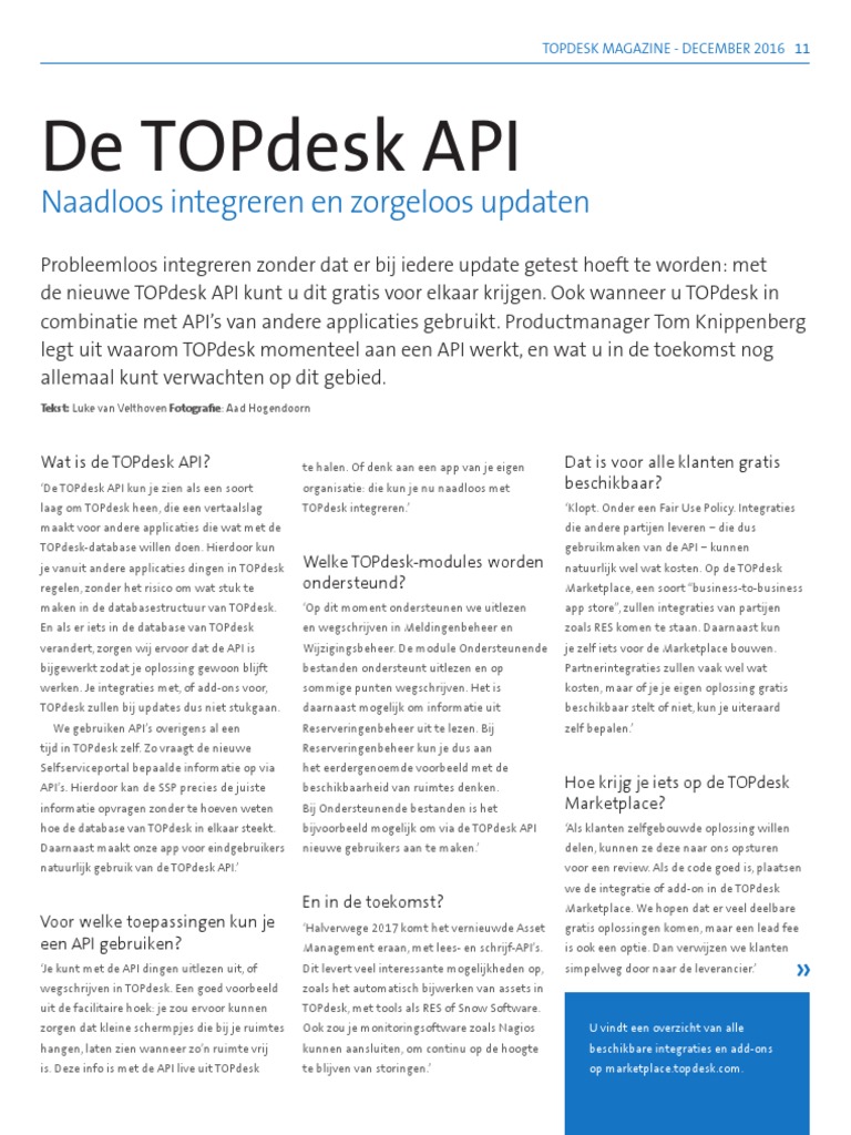 DE TOPdesk API en RES | PDF