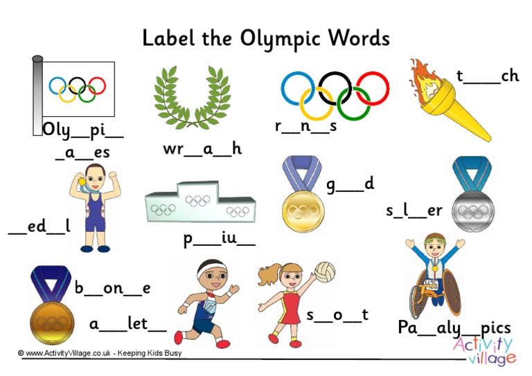 Label The Olympic Words Missing Letters | PDF
