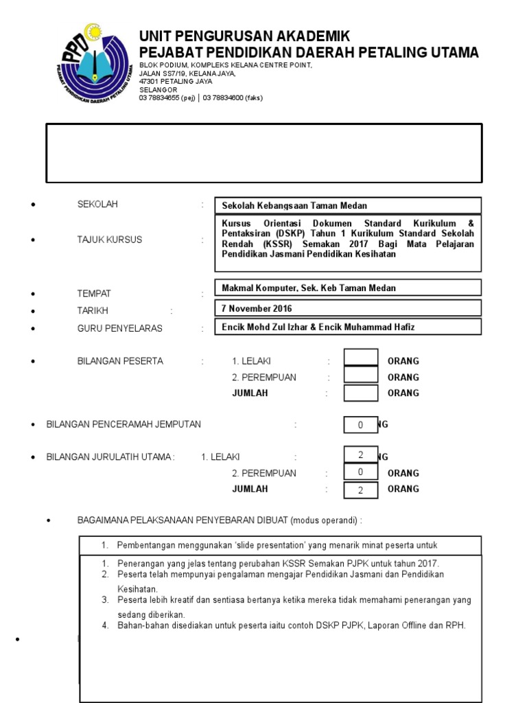 Laporan Ladap KSSR Semakan PJPK | PDF | Pengembangan Diri