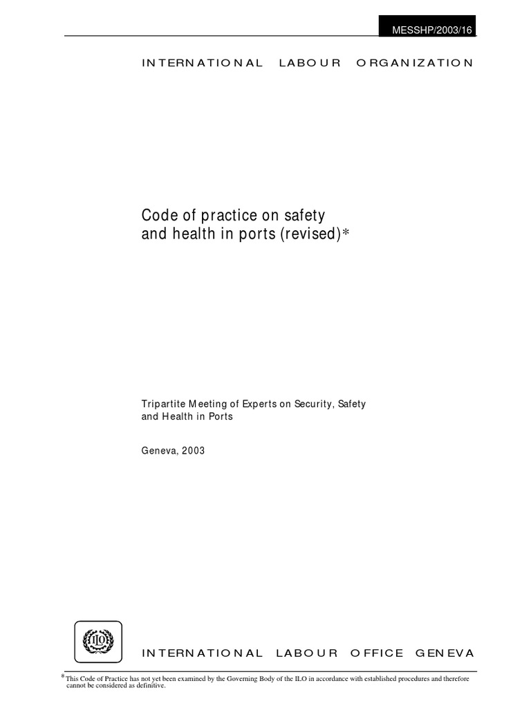 Code of Practice On Safety and Health in Ports - Revised | PDF ...