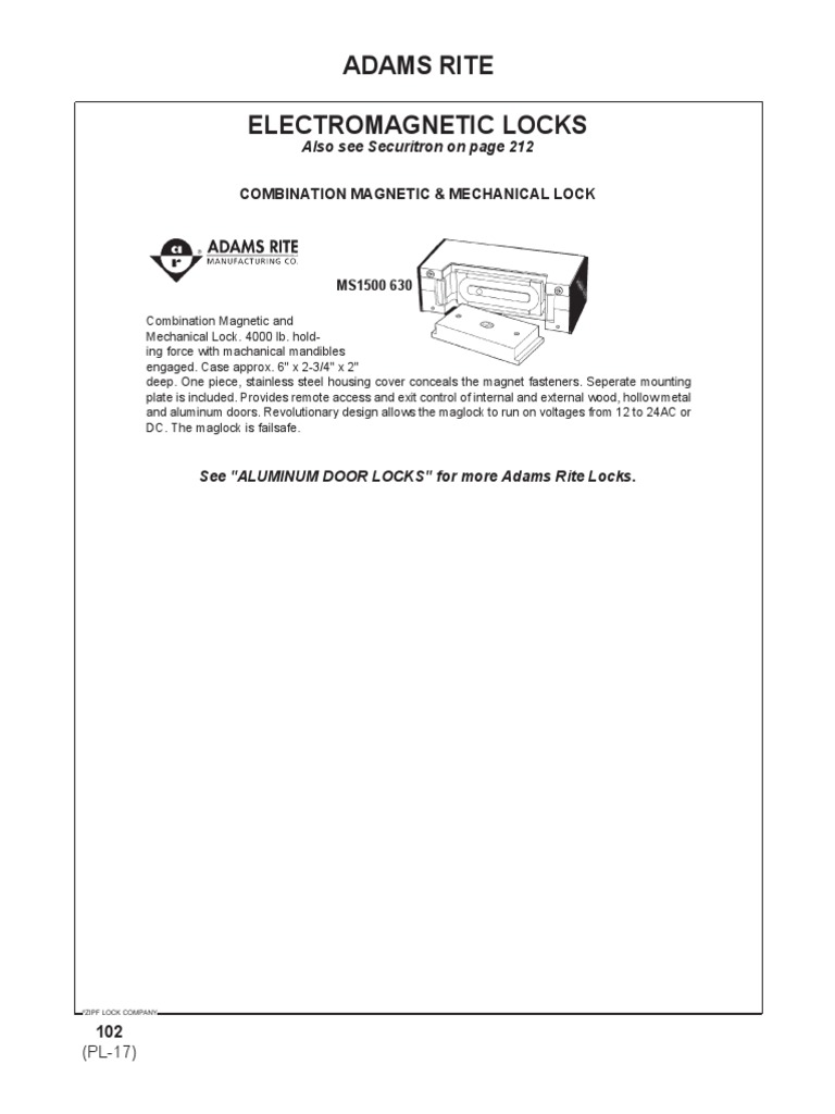 Adams_Rite.pdf | Door | Lock (Security Device)