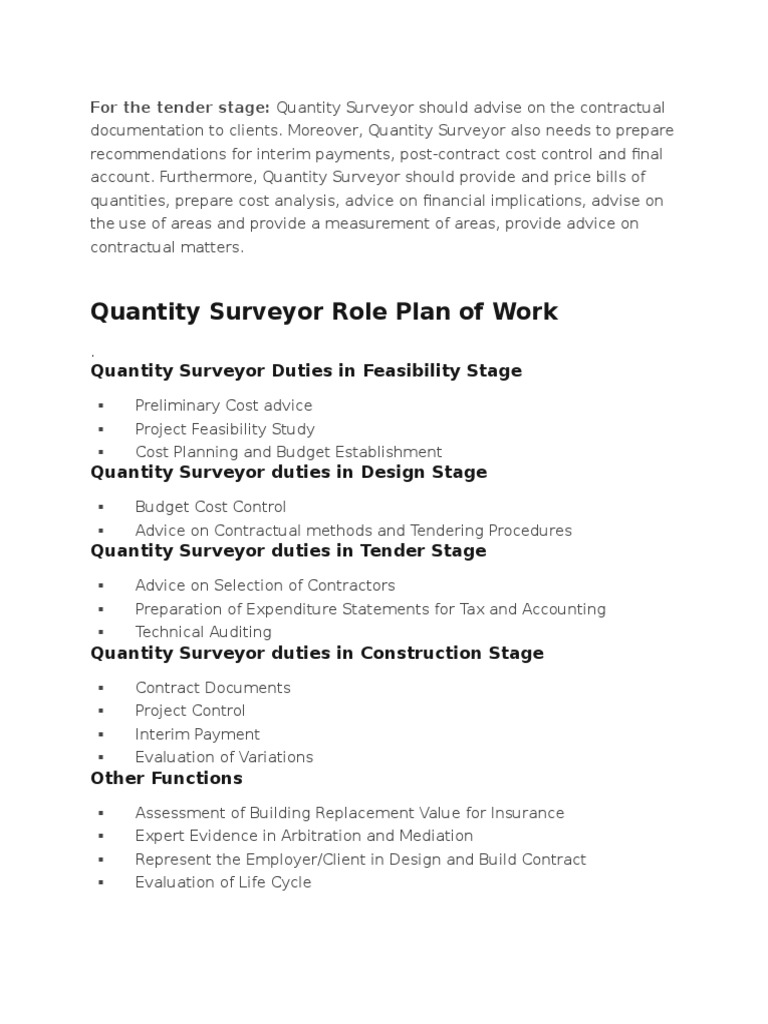 Pre Contract QS (Tendering Stage) | PDF