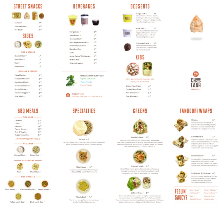 Choolaah Indian BBQ Fairfax | PDF | Pickling | Food And Drink