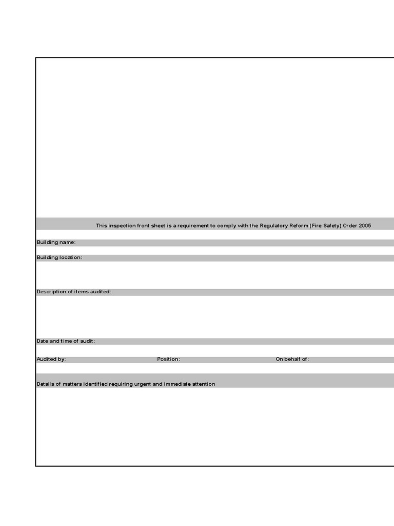 Fire Safety Audit Report.xls | Fire Safety | Firefighting