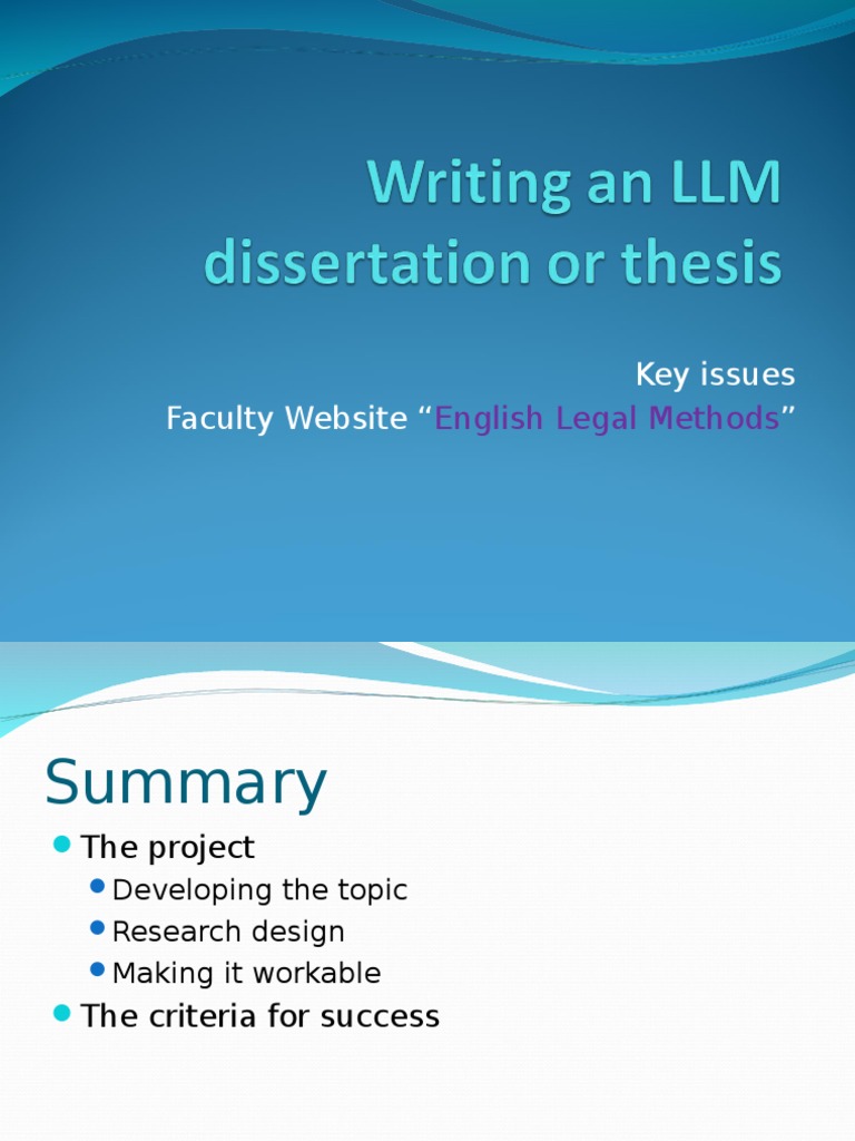2015 LLM Research Dissertation Presentation | PDF | Argument | Thesis