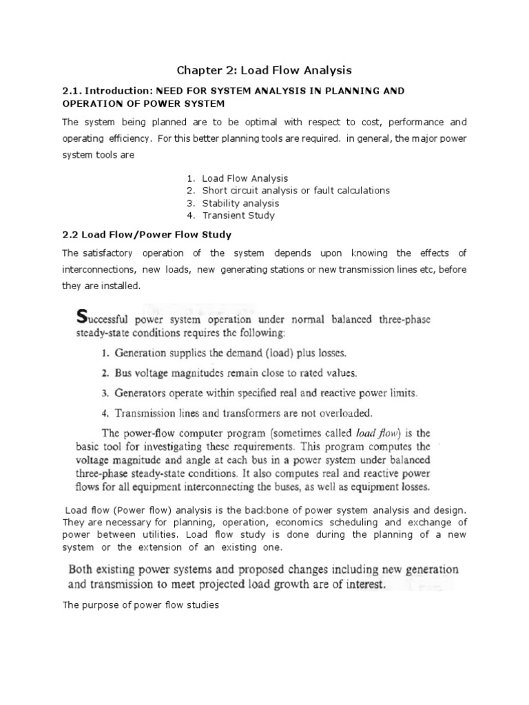 CH 2-Load Flow Analysis | PDF | Ac Power | Physical Quantities