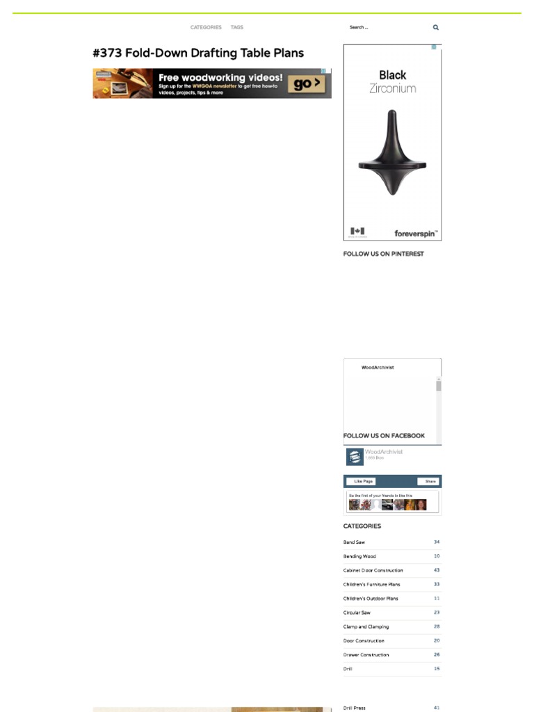 #373 Fold-Down Drafting Table Plans - WoodArchivist | PDF