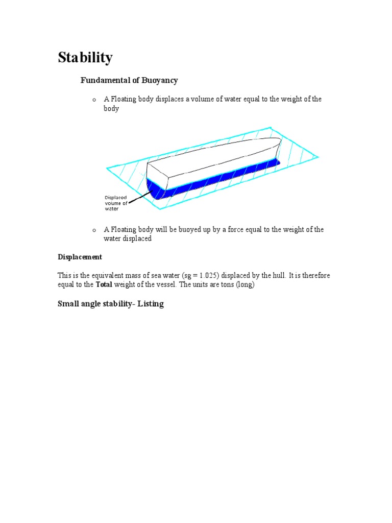 Small Angle Stability | PDF | Buoyancy | Classical Mechanics
