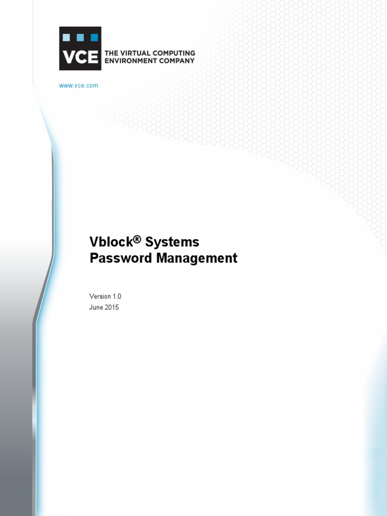 Vblock® Systems Password Management | PDF | Superuser | Areas Of ...
