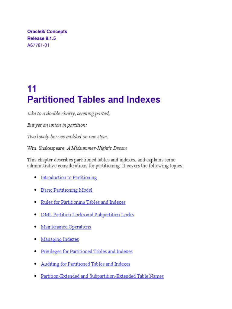 Partitioning | PDF | Database Index | Oracle Database
