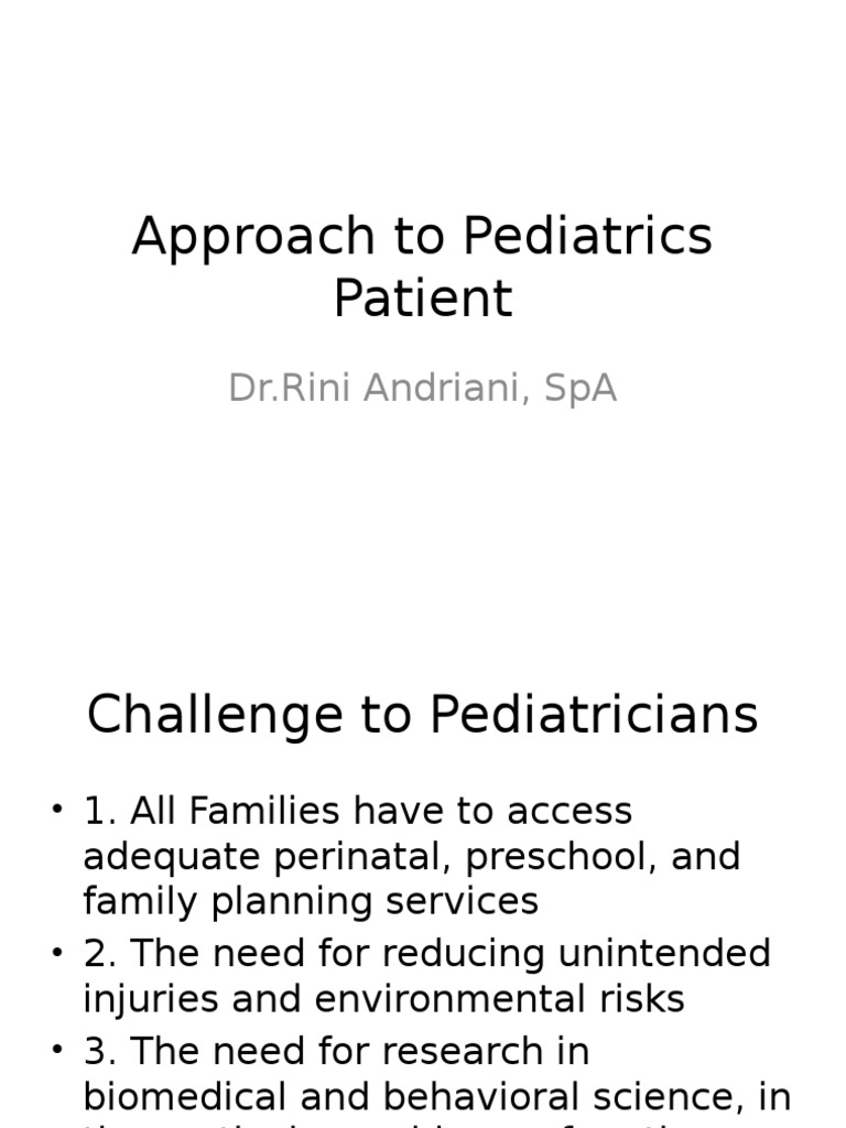 Approach To Pediatrics Patient | PDF